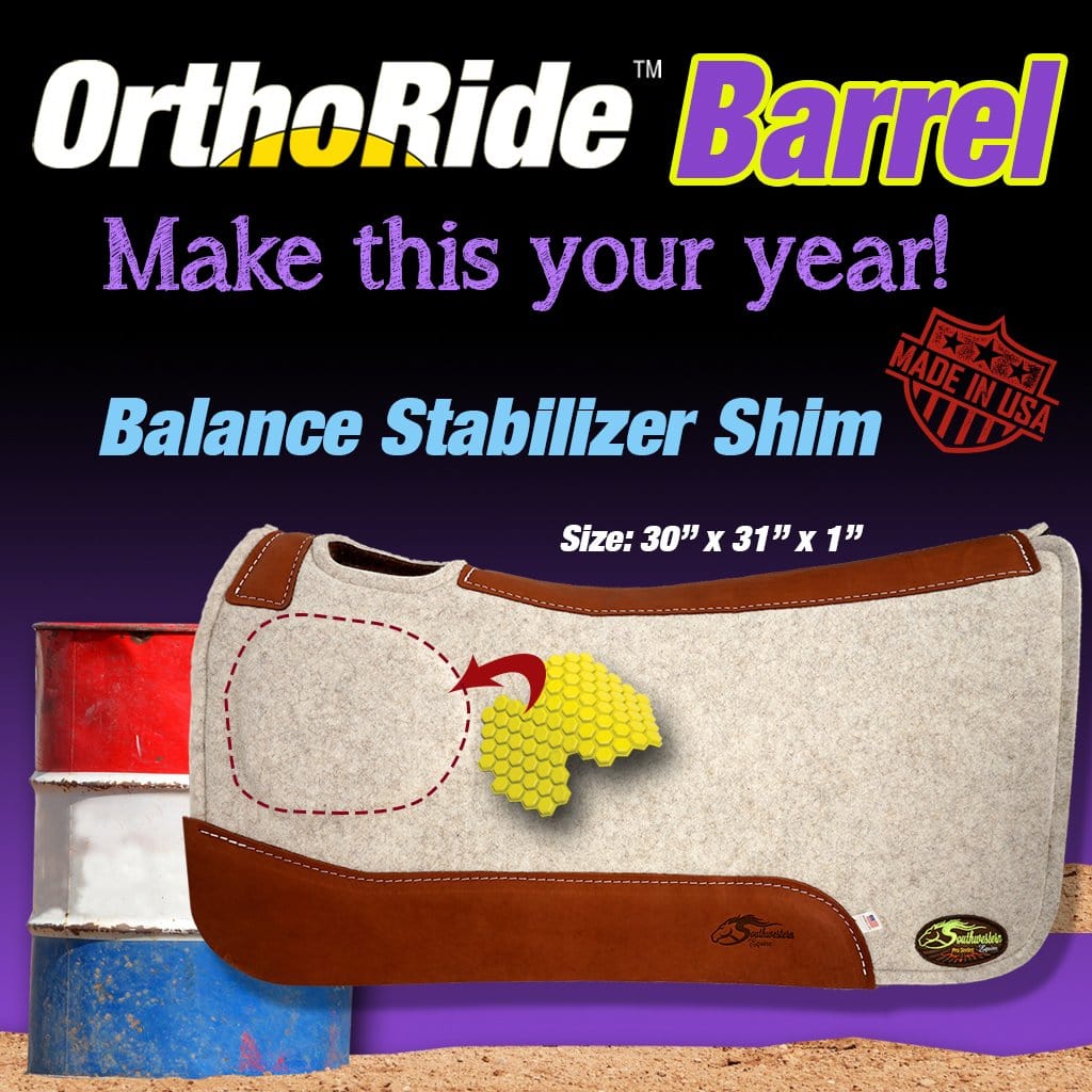 OrthoRide Barrel Racing Western Saddle Pad | High Withers Correction ...